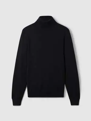 REISS Caine Slim-fit Merino Wool Roll Neck Jumper - Navy