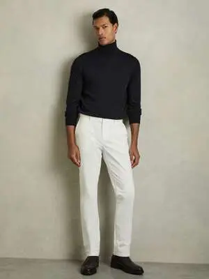 REISS Caine Slim-fit Merino Wool Roll Neck Jumper - Navy