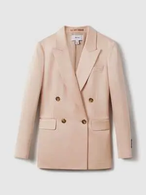 REISS Eve Double Breasted Satin Blazer