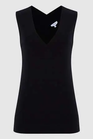 REISS Taylor V-neck Shell Blouse