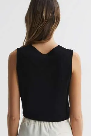 REISS Taylor V-neck Shell Blouse