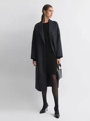 REISS Lucy Cashmere-wool Blend Draped Mini Dress