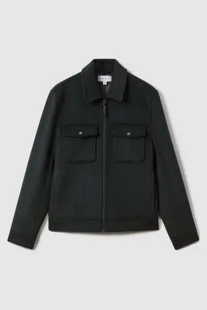 REISS Peridoe Wool Blend Zip-through Jacket
