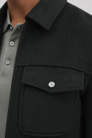 REISS Peridoe Wool Blend Zip-through Jacket
