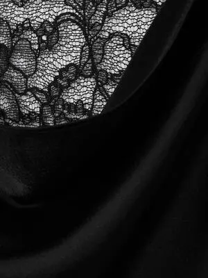 Anna Quan Satin Lace Cowl Neck Maxi Dress