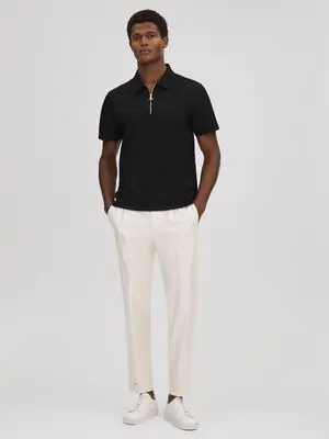 REISS Slim Fit Half-zip Polo Shirt