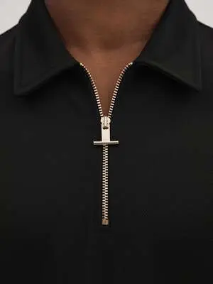 REISS Slim Fit Half-zip Polo Shirt