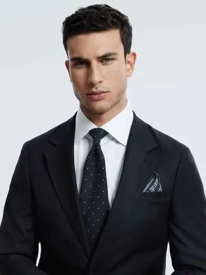 ATELIER Westminster Wool Cashmere Slim Fit Single Breasted Blazer - Midnight Navy