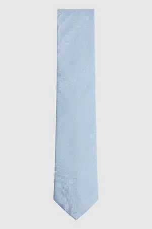 REISS Reiss Ceremony Silk Blend Tie Blue