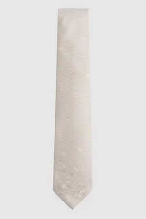 REISS Reiss Ceremony Silk Blend Tie Cream