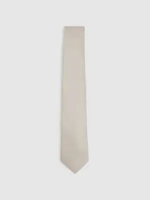 REISS Ceremony Textured Tie - Grey