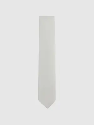REISS Reiss Ceremony Silk Blend Tie Silver