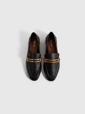 REISS Angela Leather Loafers