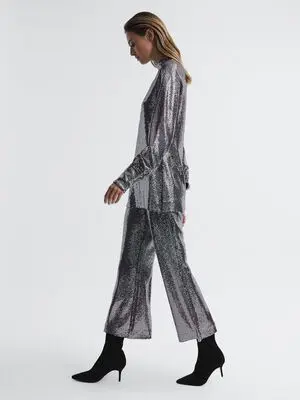 REISS Valeria Sequin Trousers