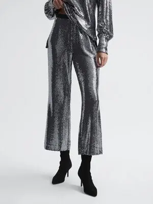 REISS Valeria Sequin Trousers