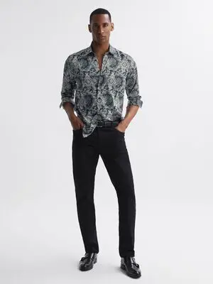 REISS Cousin Multi Cousin Paisley Print Button-through Shirt