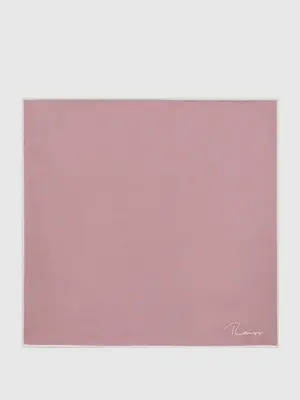 REISS Ceremony Plain Silk Pocket Square - Pink
