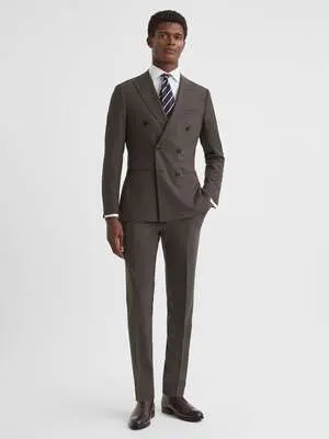 REISS Roll Slim Fit Wool Blend Double Breasted Blazer