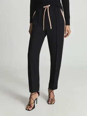 REISS Tapered Trousers With Contrast Side Stripe
