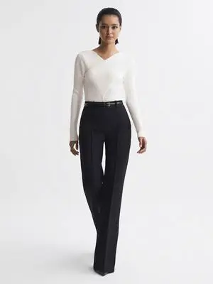 REISS Heidi Knitted Wrap Top