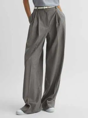 REISS Otis Wool Blend Pinstripe Trousers
