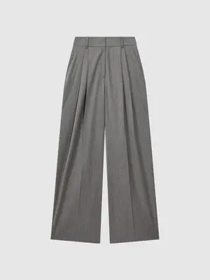 REISS Otis Wool Blend Pinstripe Trousers