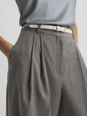 REISS Otis Wool Blend Pinstripe Trousers