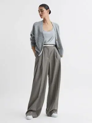 REISS Otis Wool Blend Pinstripe Trousers
