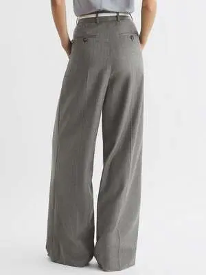 REISS Otis Wool Blend Pinstripe Trousers