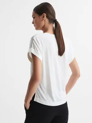 REISS Natalia Silk-front T-shirt