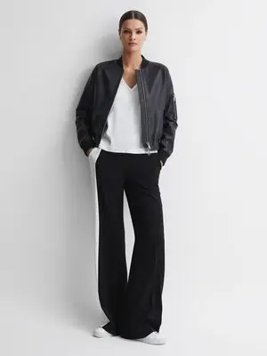 REISS Natalia Silk-front T-shirt