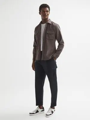 REISS Grade Relaxed Cropped Cargo Trousers