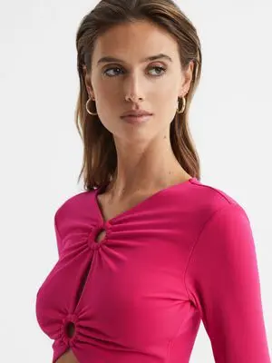 REISS Ring-front Cropped Top