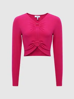 REISS Ring-front Cropped Top