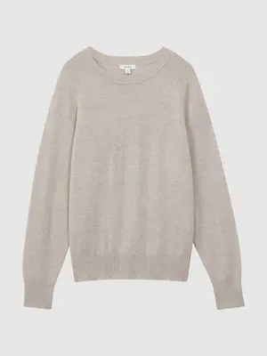 REISS Andi Oversized Wool Blend Crew Neck Jumper