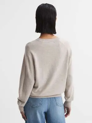 REISS Andi Oversized Wool Blend Crew Neck Jumper