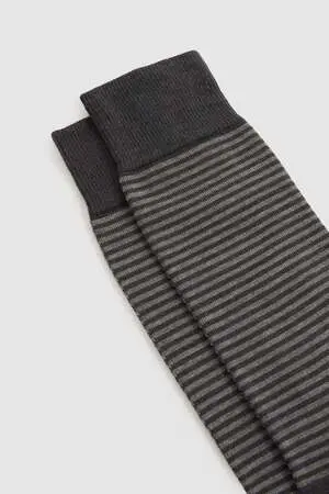 REISS Mario Striped Socks - Brown/grey