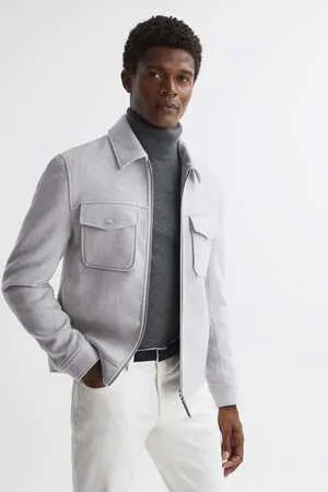 REISS Peridoe Wool Zip Through Jacket