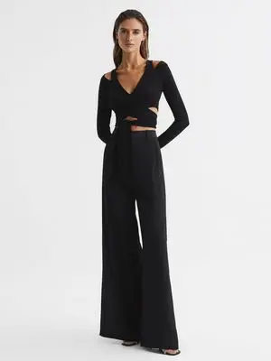 REISS Camille Tie-front Crop Top