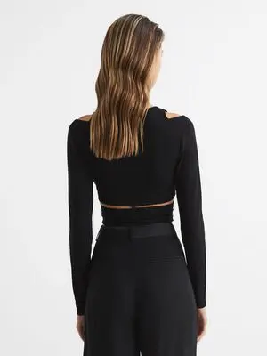 REISS Camille Tie-front Crop Top