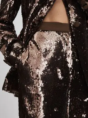 Halston Sequin Wide-leg Trousers