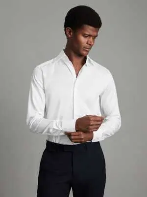 REISS Frontier Slim Fit Cotton Blend Shirt