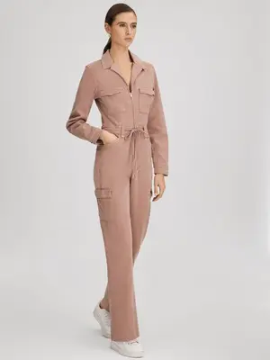 Paige Sloane Denim Jumpsuit - Mauve