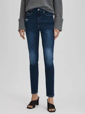 Good American Always Fits Cropped Skinny Jeans - Indigo