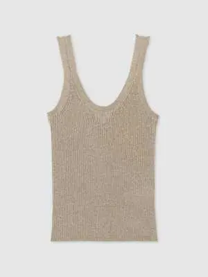 REISS Imogen Metallic Vest Top