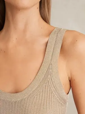 REISS Imogen Metallic Vest Top