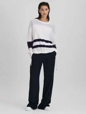 REISS Wool-blend Striped Crew Neck Jumper