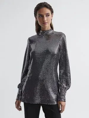 REISS Ariana Sequin Occasion Top