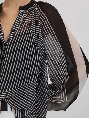 REISS Charli Printed Blouse
