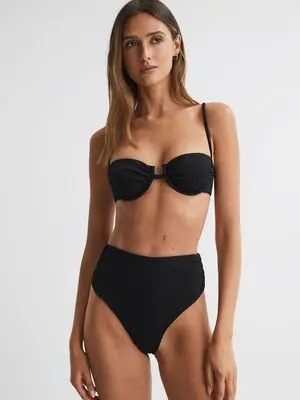 REISS Fella Ares High-rise Bikini Bottom - Black